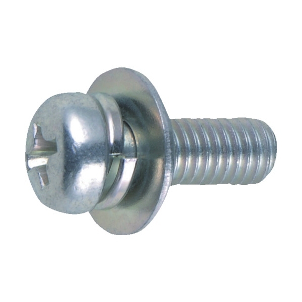 TRUSCO ナベ頭座金組込ねじ P=3 三価白 M6×16 23本入 (ばね座金+JISワッシャー付き) B750-0616 [300-3434] - 溶接用品プロショップ サンテック